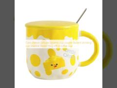 Süße Käse-Cartoon-Keramik-Tasse Paar-Student Trinkbecher kreativer Blumenbecher Büro-Kaffee-Tasse