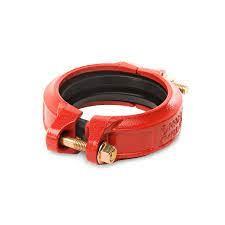 China 140mm Oem Grooved Clamp Coupling In Red Color For Rigid Connection à venda
