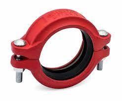 中国 Flexible 57mm-325mm Grooved Clamp Coupling Red Casting Technics 販売のため