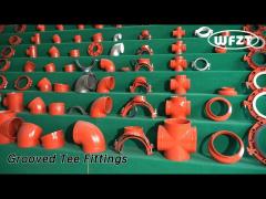 Piping System Grooved Tee Fittings Coupling Joint Corrosion Resistant