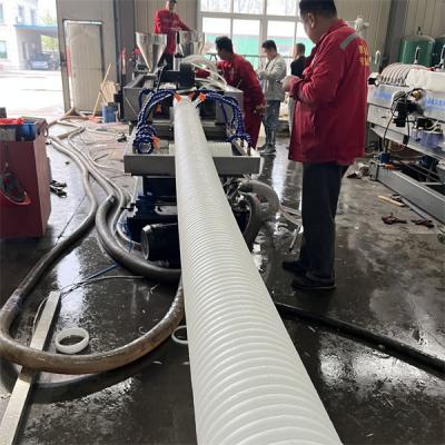 China PE PP PVC Double Wall Corrugated Pipe Making Machine for Underground Drainage Pipes for sale