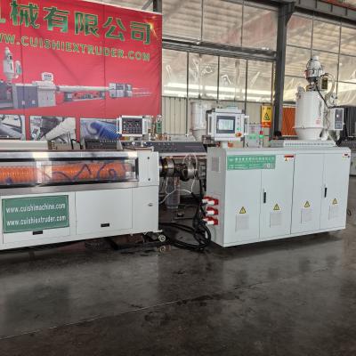 China PE Carbon Spiral Electrical Conduit Pipe Making Machine Single Screw Plastic Extrusion Production Line for sale