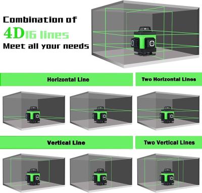Cina 16 linee telecomandate livello del laser di 4D con la batteria al litio IP54 impermeabile in vendita