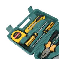 China 8 Piece Tool Set General Household Hand Tool Kit with Plastic Toolbox Storage Case for sale