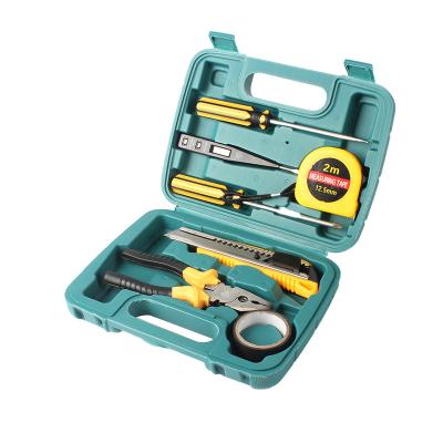 Cina Small Homeowner Tool Set 9 Pieces General Household Small Hand Tool Kit with Plastic Tool Box Storage Case in vendita
