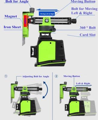Cina Fascio di verde del livello del laser di alta precisione 3D una linea trasversale da 360 gradi in vendita