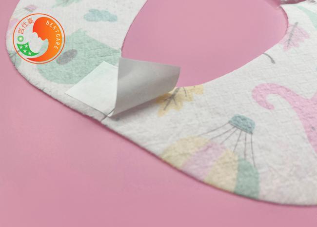 Close-up of soft disposable bib material