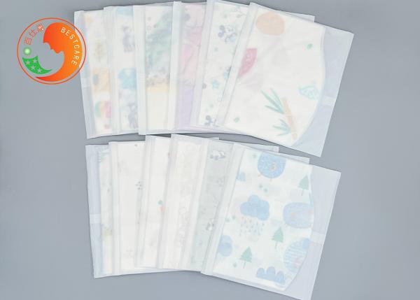 Quality Lightweight Custom Printed Disposable Bibs Foldable With Catch Pocket Tear for sale