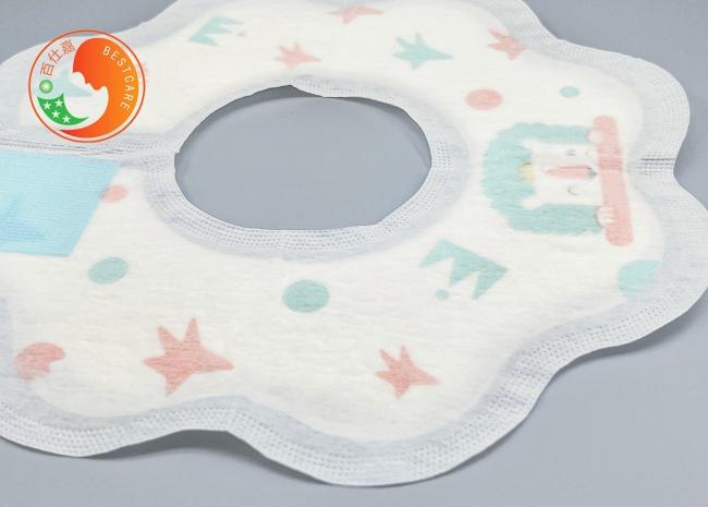Close-up of absorbent material in dribble bibs