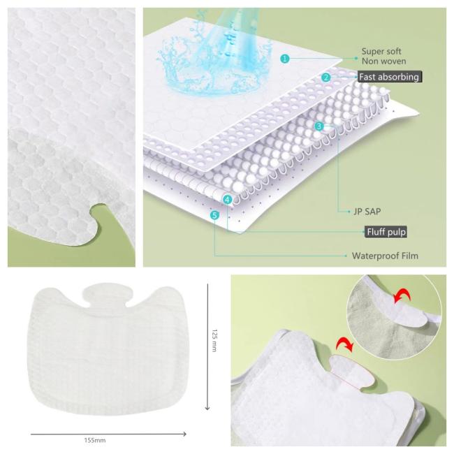 Materials and dimensions of dribble bibs