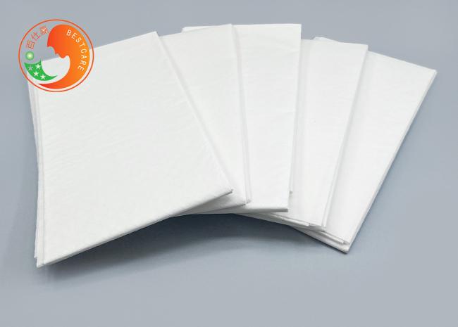 Close-up of disposable diaper mat texture and quality