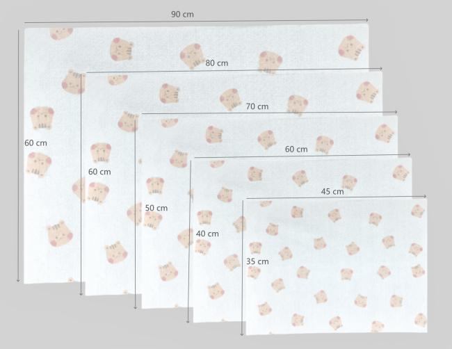 Size comparison chart for different mat dimensions