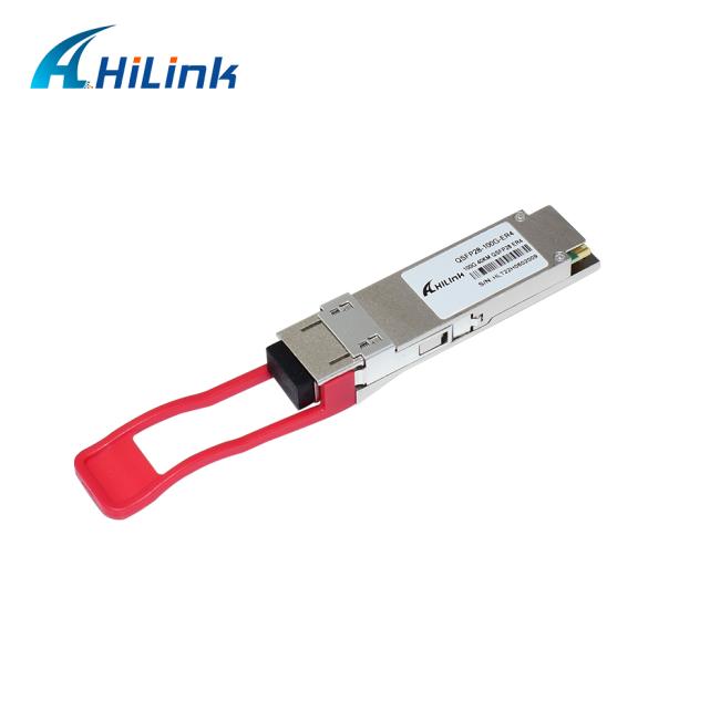 QSFP28 transceiver module front view