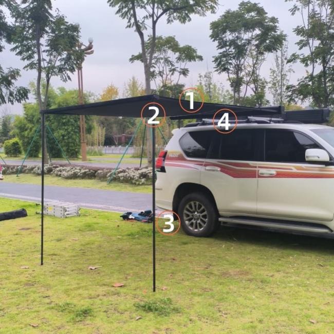 Car side awning with Oxford cloth material