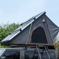 China Customized Logo Grey Triangle Rooftop Tent With Aluminum Shell for sale