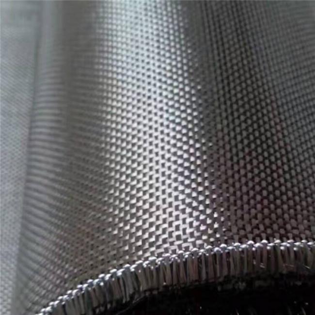 Carbon fiber fabric sample demonstrating flexibility