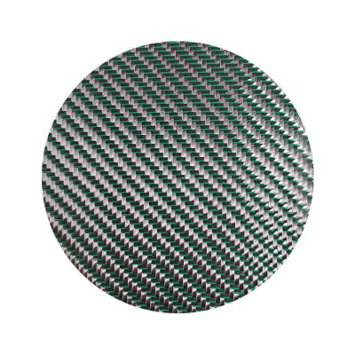 China 3K Hybrid Woven Style Glitter Carbon Fiber Fabric  Solids Pattern 0.34mm Thickness 280gsm Silver Glass Fiber Fabric for sale