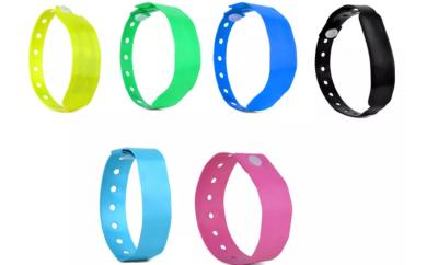 China PVC Plastic promotional Bracelet disposable Fudan F08 activity Identification RFID wristband for sale