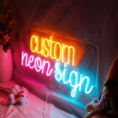 Китай LED neon light custom English letter neon decorative light hair light character signature 12V acrylic lamp продается