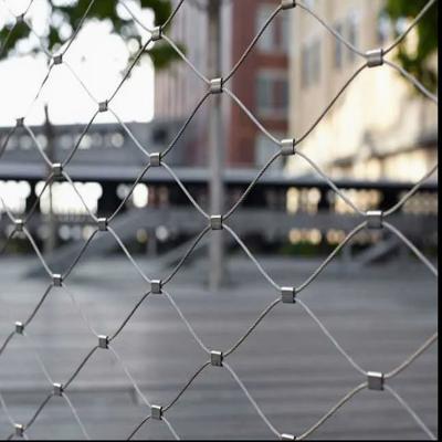 China Cost-Effective Stainless Steel Wire Rope Mesh with 1.6mm to 2.4mm Wire Thickness and 50mm to 100mm Mesh Eye Size for Plant Trellis for sale