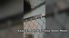 Framed stainless steel wire rope mesh, specifically designed for guardrail infill.