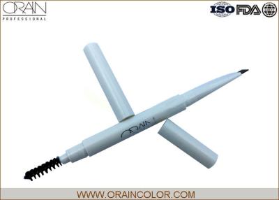 China Refill Retractable Eyebrow Pencil , White Body Triangle Eyebrow Pencil for sale