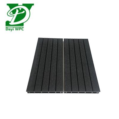 China Bevel WPC Composite Decking Black WPC Decking Corrosion Resistance for sale