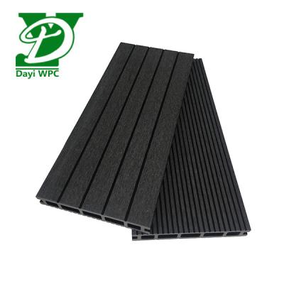 China Bevel WPC Composite Decking Black WPC Decking Corrosion Resistance for sale