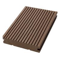 China Waterproof Brushed 140x23mm Solid Composite Decking Board Outdoor Garden Path for sale
