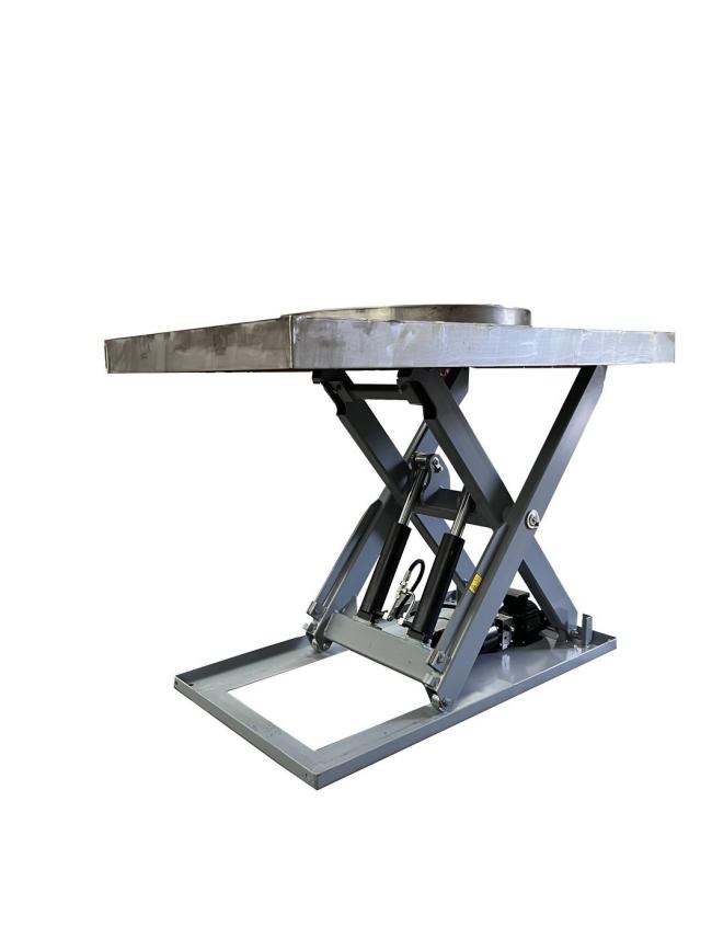 Stationary Electric Single Scissor Lift Table with Turntable