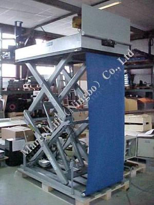 China Weight Level Carrying Capacity Marco High Scissor Lift Table with Loading Flap and Curtain CE Certified for sale
