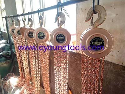 China Non Sparking Chain Hoist Block ATEX By Copper Beryllium 2TON LOADING for sale