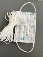 China 3.5MM White Elastic Earloop Flat Polyester Elastic Ear Loop For Mask for sale