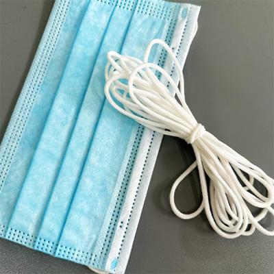 China Spandex Nylon White Round Elastic Cord Rope String Band Tape 2.5mm 2.8mm 3mm for sale