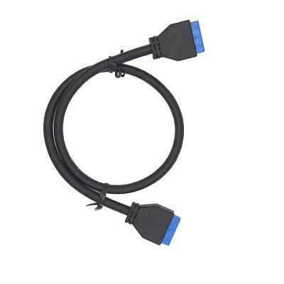 China Ready to Ship  USB3.0 Braid PVC 20pin Female Female Extended Adapter Cable 0.5m Computer Motherboard for sale
