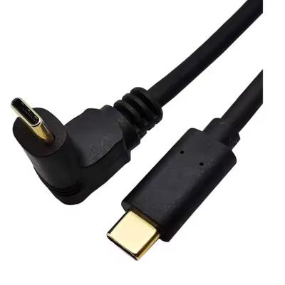 China USB 3.1 Type C Cable 90 Degree Elbow with 3A Fast Charging 10 Gbps PD 60W Braid Shielding Right Angle USB C to C Data Cord for sale