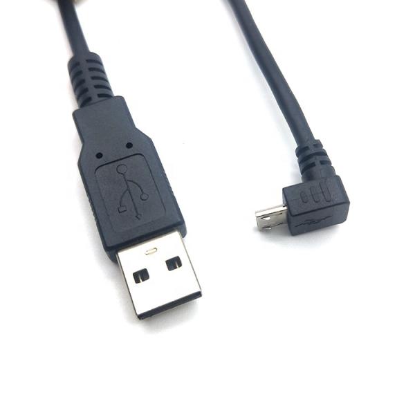 Quality Up Angled Micro USB Braid Cable for Camera & Computer with 3A Fast Charging for sale