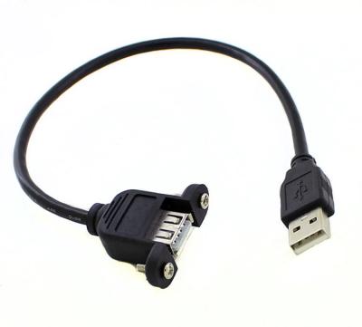 China For UL 2725 Standard 28/24 AWG PVC ABE Shield USB Male Female Extension Cable Screw Panel Mount for Computers Barcode Scanners for sale