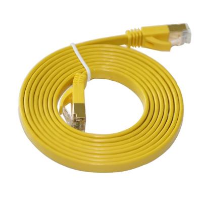 China 28AWG FTP UTP Shielded SSTP Bare Copper Flat Cable Rj45 Ethernet Cat7 Lan Patch Network Jumper Cable for sale