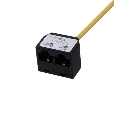 China RJ45 Gold 1U Telephone Extension Cable CAT6 Male to Dual Female Communication Cables with PVC Jacket and Bare Copper Conductor for sale