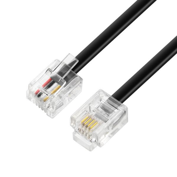 Quality RJ10 4P4C to RJ10 4P4C Telephone Cable Communication Cables Product for sale