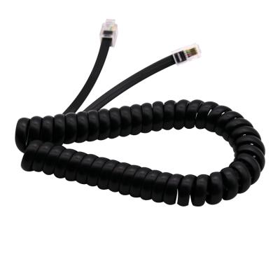 China 4P4C Telephone Cable Coiled Handset for Landline Phone Communication Cables Product for sale