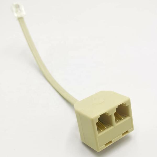 Quality RJ11 6P4C Male to Dual Female 6P4C Splitter Converter Cable Solid Copper Conductor RoHS/Reach Certified for sale