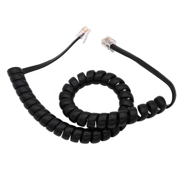 Quality China factory RJ12 Modular Data Cable Straight Through 6P6C coiled cable for sale