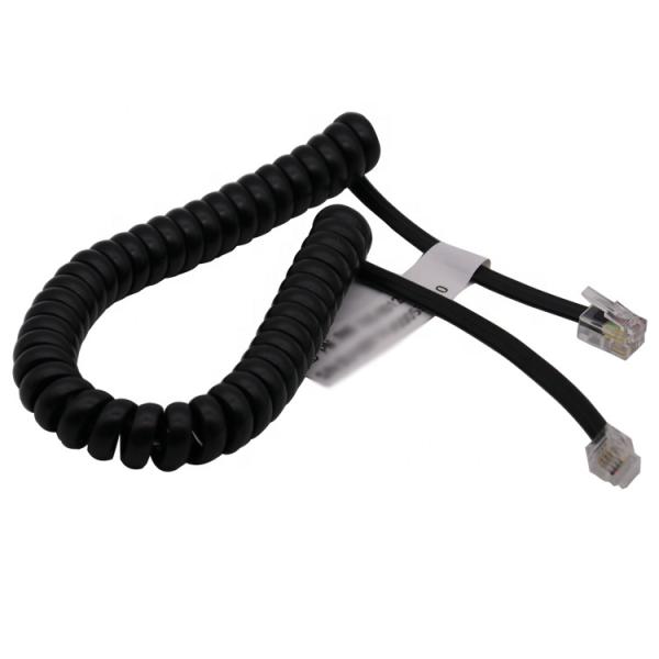 Quality RJ10 spring coiled spiral handset wire telephone cord cable compatible with Landline/IP Phones BT etc for sale
