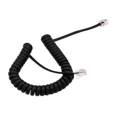 China RJ12 6p6c to RJ12 6P6C Cable Telephone Handset Coil Cord Cables Telephone Spiral Cables for sale