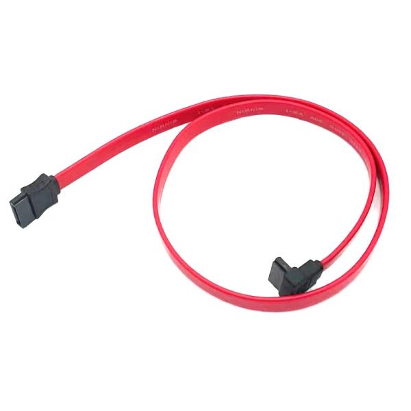 Quality Hongjixin HJX-H-3088 SATA III 6.0 Gbps 7pin Female Downward Right-Angle Flat Cable 0.35m PVC Foil for 2.5''/3.5'' SSD/HDD Red for sale