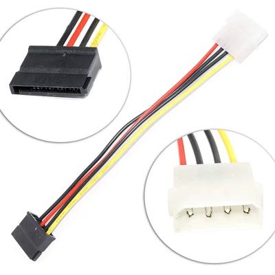 China 15-Pin SATA to 4-Pin Molex Adapter Cable with PVC Jacket Stable Power Conversion Solution for Computers for sale