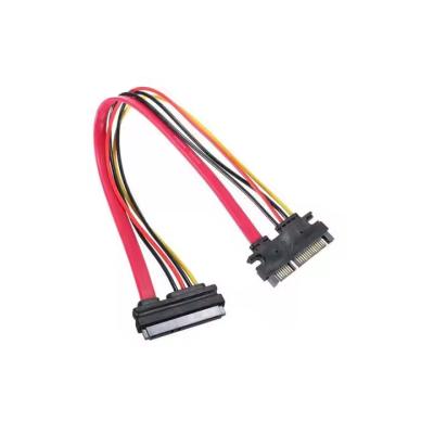 China 45cm 22Pin SATA Male to Female 7+15 Pin Serial ATA SATA Data Power Combo Converter Computer Extension Cable for sale