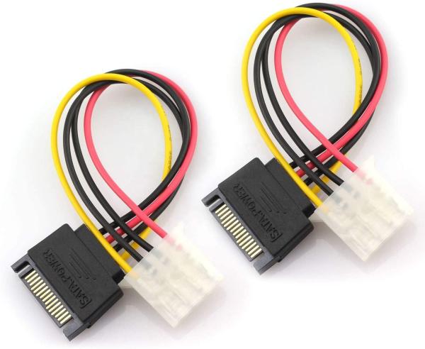 Quality SATA 15Pin Male to IDE Molex 4Pin Female HDD Extension Power Adapter Cable for Serial ATA Hard Drives and CD ROM Drives 20cm for sale